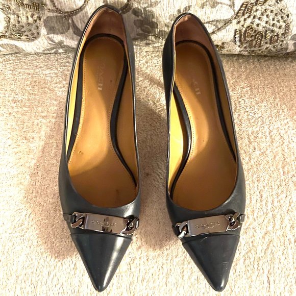 Coach | Shoes | Coach Kitten Heels In Blue | Poshmark